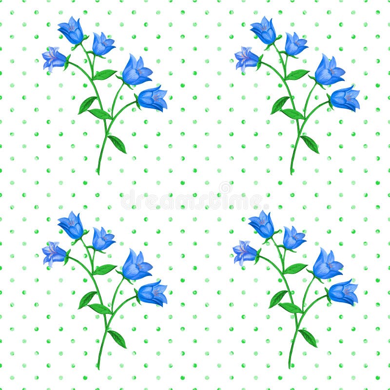 Seamless Polka Dot Texture. Seamless Pattern with Blue Bell Stock ...