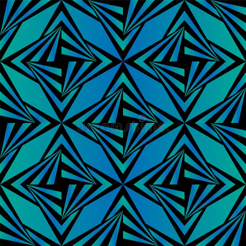 Seamless Polygonal Blue and Black Pattern. Geometric Abstract ...