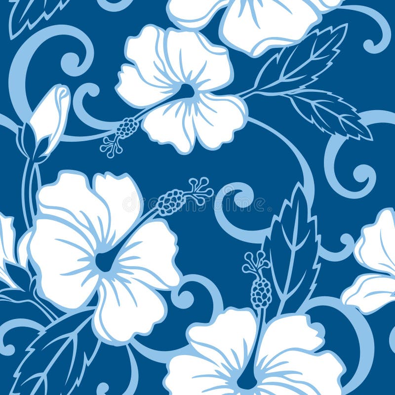 Seamless Blue Hawaii Pattern Stock Vector - Illustration of vacation ...