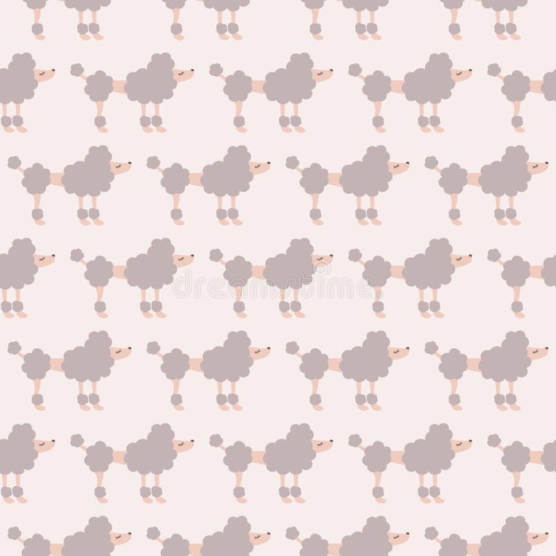 Seamless Poodle Dog Pattern Stock Vector - Illustration of decoration ...