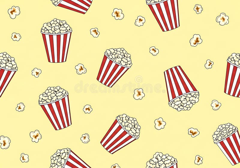 Yellow Popcorn Pattern Stock Illustrations – 2,000 Yellow Popcorn ...