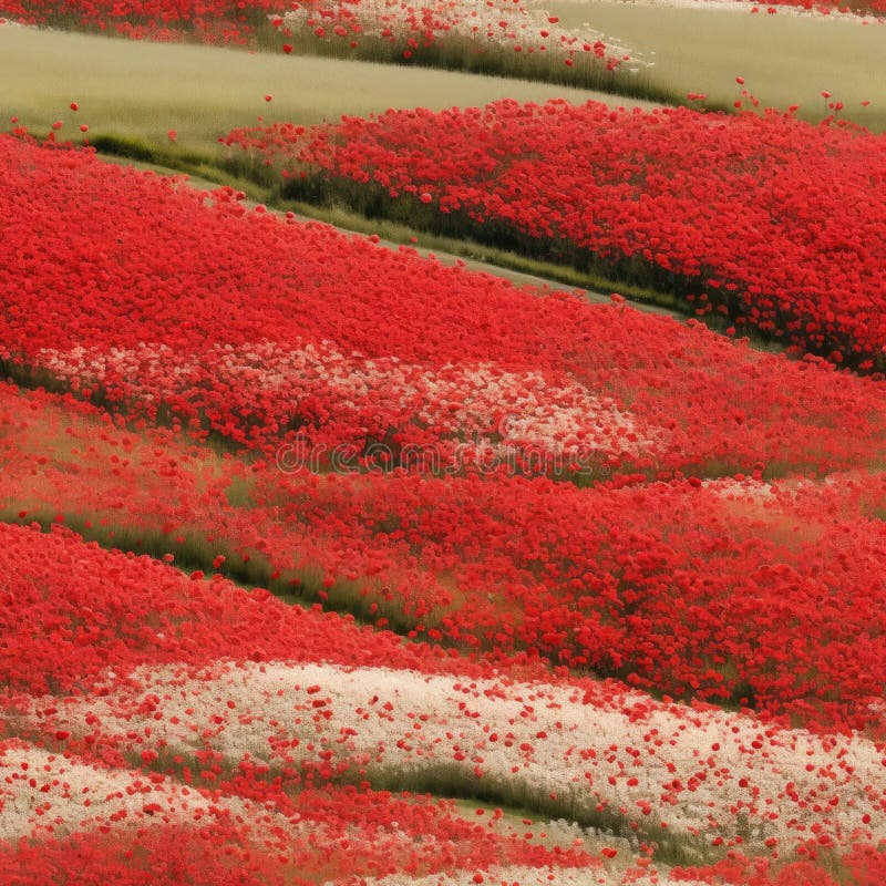 Seamless Poppy Field Texture Stock Illustration - Illustration of field ...