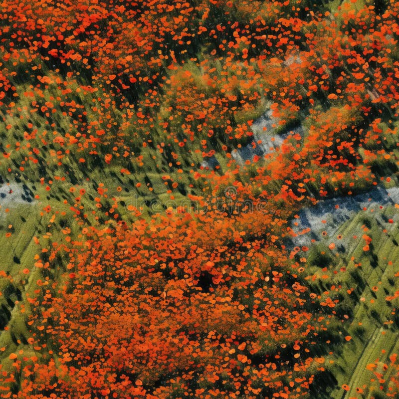 Seamless Poppy Field Texture Stock Illustration - Illustration of ...