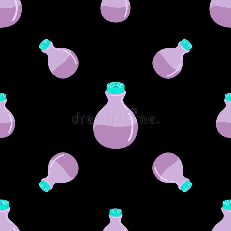 Pattern with Magic Potions. Magic Pattern Stock Vector - Illustration ...