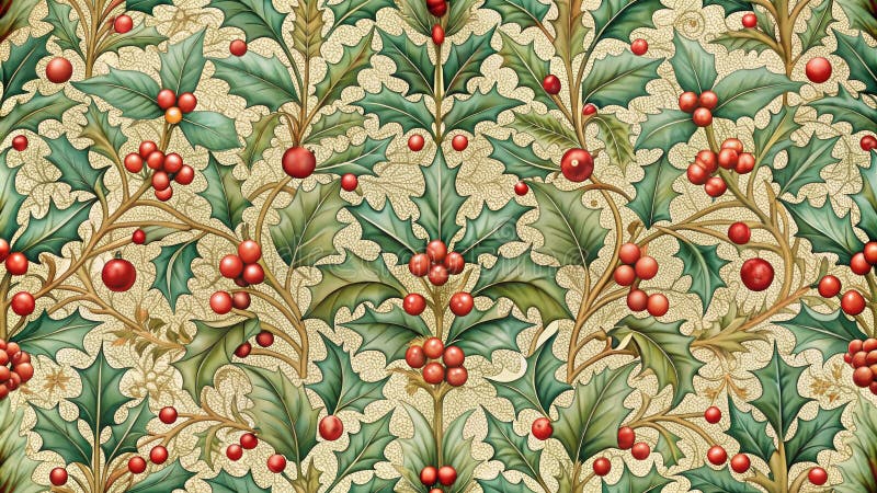 Seamless Pre-Raphaelite Style Nativity Pattern.Endless Floral Vintage ...