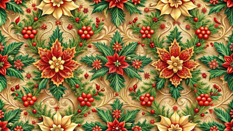 Seamless Pre-Raphaelite Style Nativity Pattern.Endless Floral Vintage ...