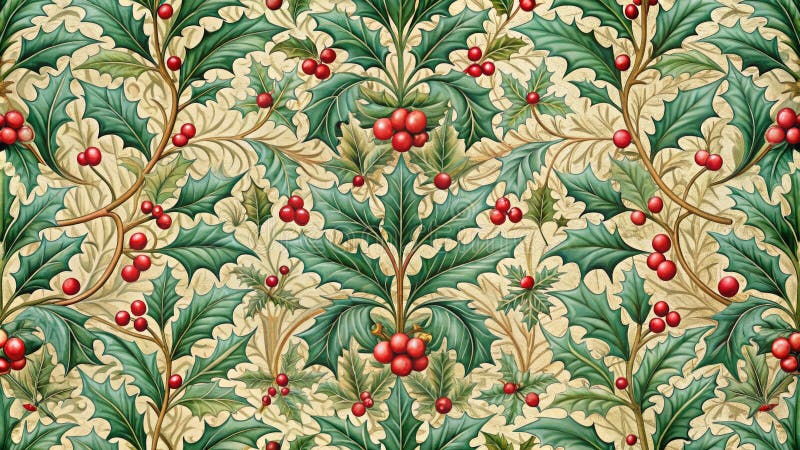 Seamless Pre-Raphaelite Style Nativity Pattern.Endless Floral Vintage ...