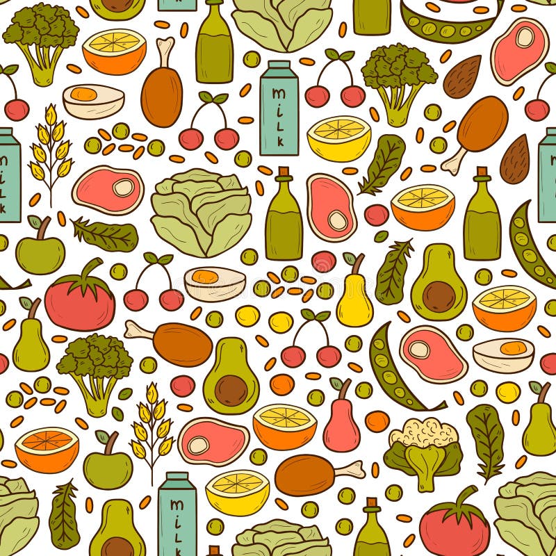 Seamless Pregnancy Nutrition Background Stock Vector - Illustration of ...