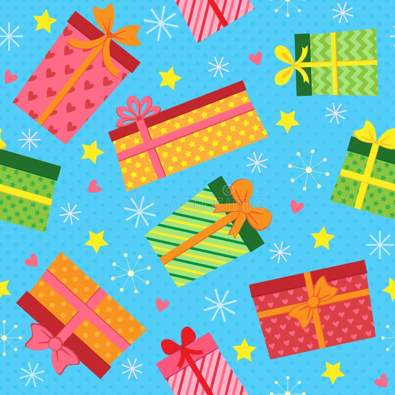 Seamless present pattern stock vector. Illustration of paper - 62469848