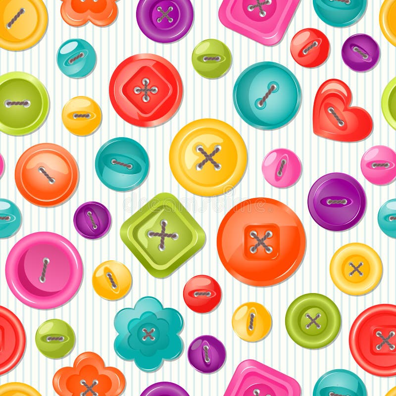 Seamless Print with Colorful Buttons. Vector Stock Vector ...