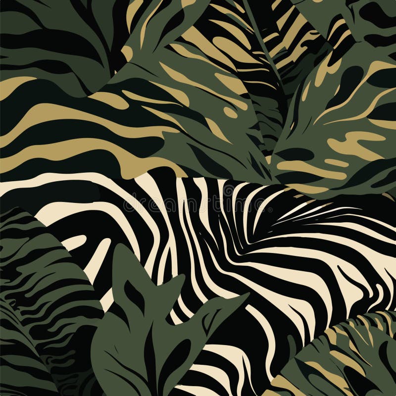 Seamless Print Pattern Inspired from Zebra Stock Vector - Illustration ...