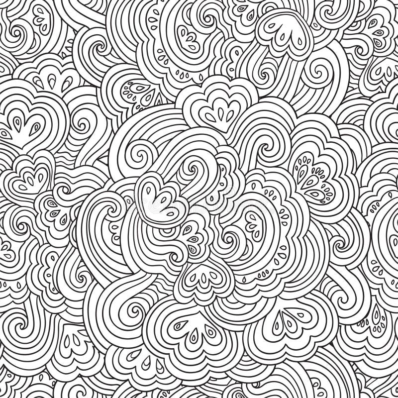 Seamless Psychedelic Pattern with Crazy Black and White Ornamental ...