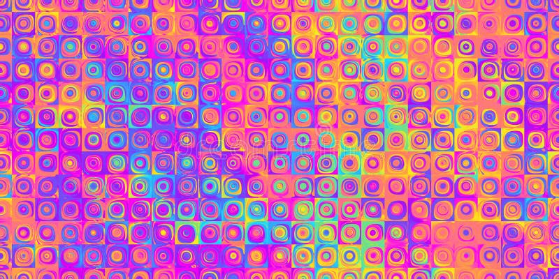 Seamless Psychedelic Rainbow Swirling Mosaic Square Pattern Background ...