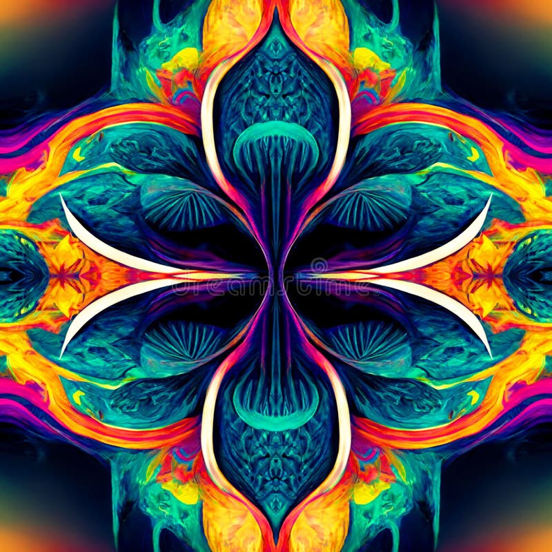 Seamless Psychedelic and Trippy Pattern for Background Stock Image ...