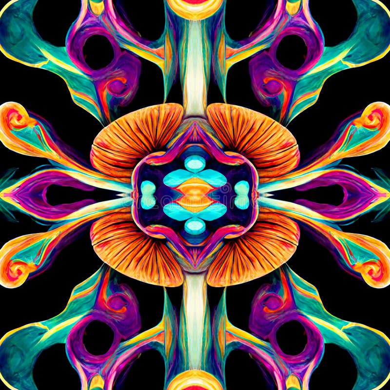 Seamless Psychedelic and Trippy Pattern for Background Stock Image ...