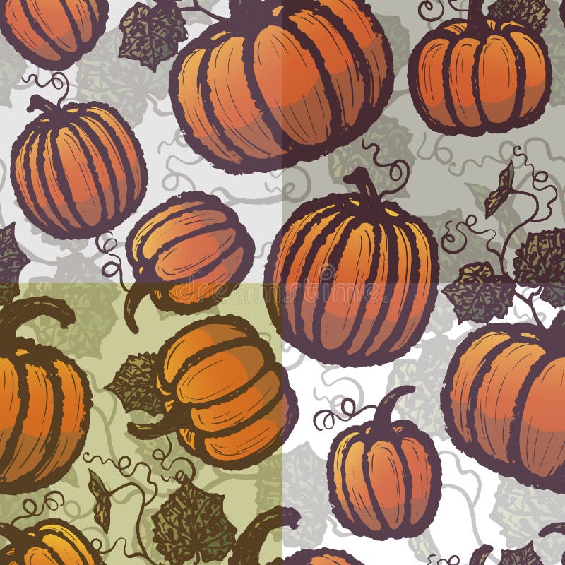 Vector Seamless Pattern with Pumpkin Crop Collection Stock Vector - Illustration of healthy ...