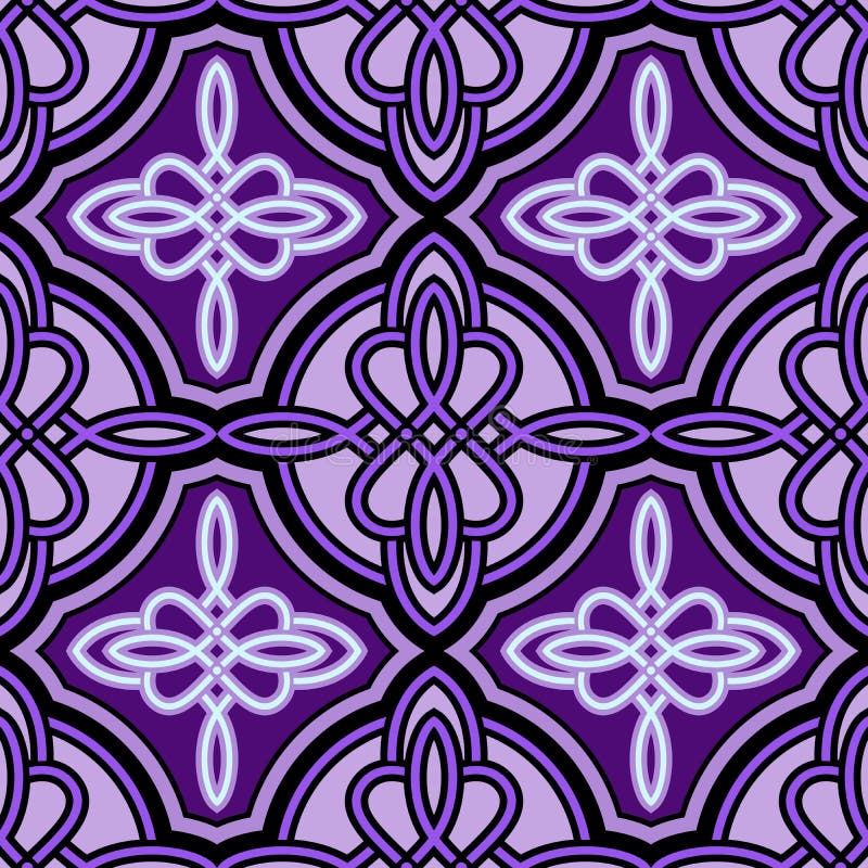 Seamless Purple Celtic Pattern Stock Vector - Illustration of design ...