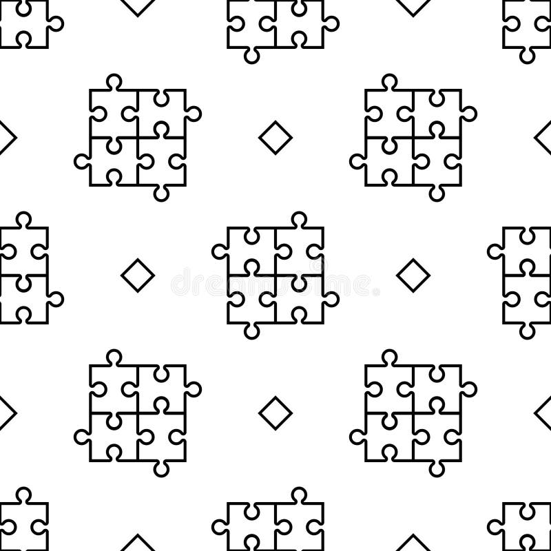 Seamless puzzle pattern stock vector. Illustration of black - 231042106