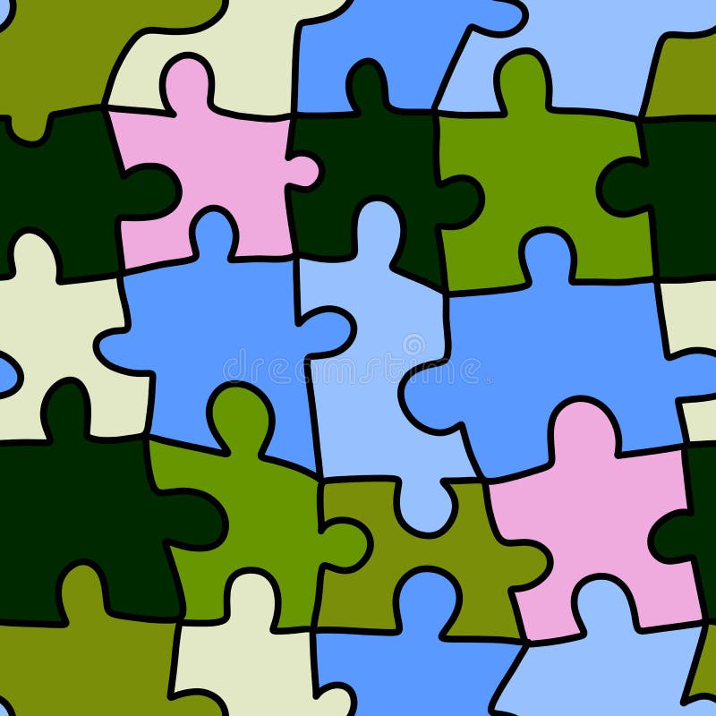 Seamless Puzzles Pattern for Packaging and Posters and Postcard and ...