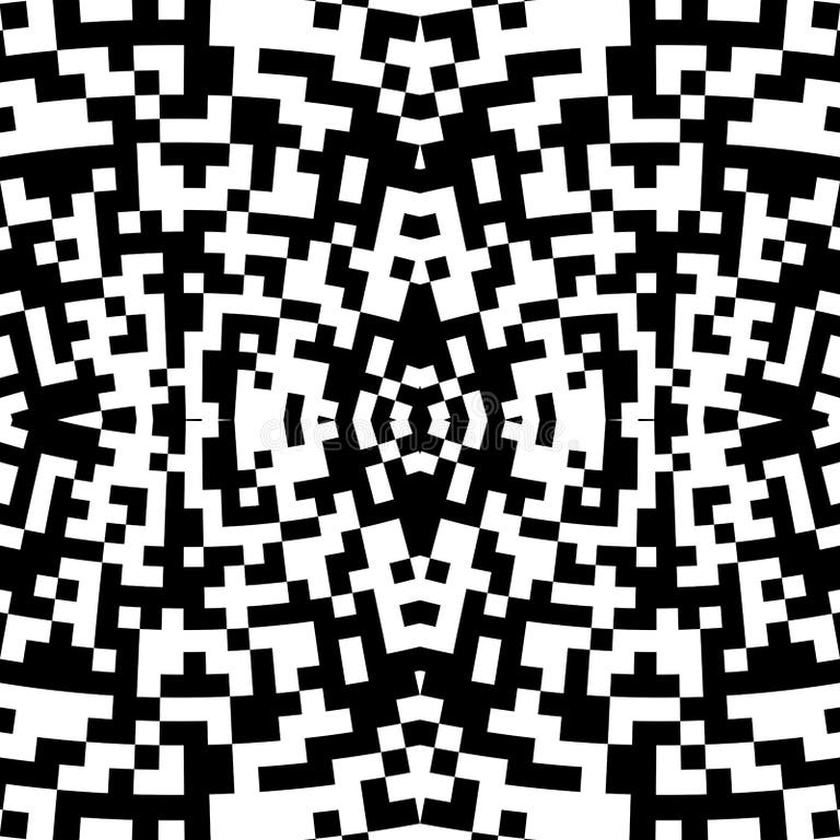 Seamless QR Code Black and White Pattern Stock Illustration ...