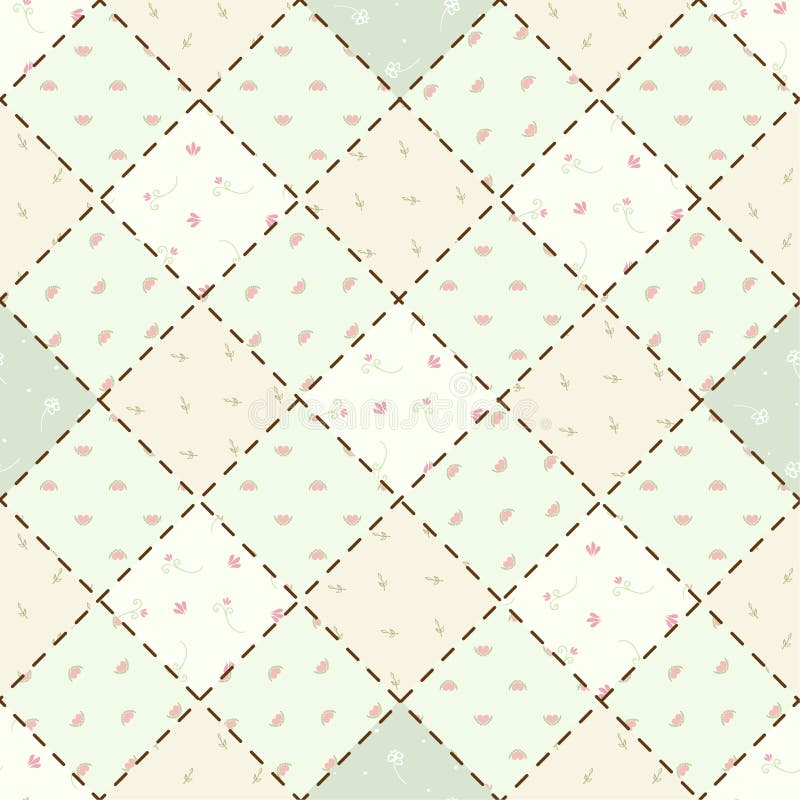 Vector Quilt Abstract Seamless Pattern Stock Vector - Illustration of patchwork, flower: 41897047
