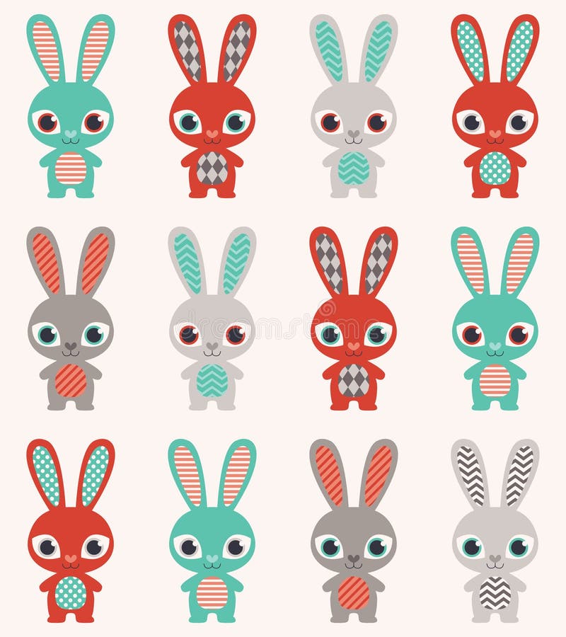 Seamless rabbit pattern stock vector. Illustration of childlike - 48087723