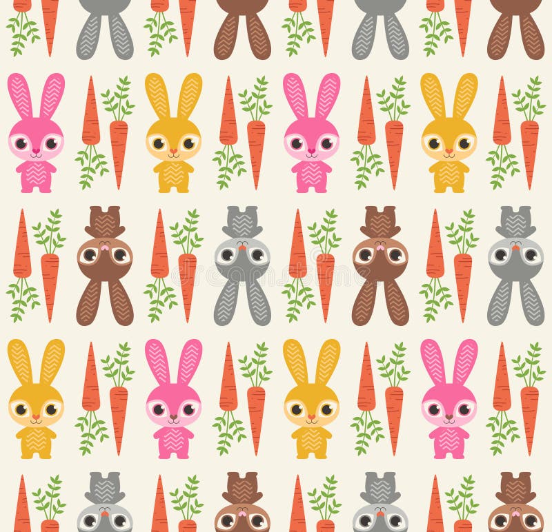 Seamless rabbit pattern stock vector. Illustration of design - 50401986