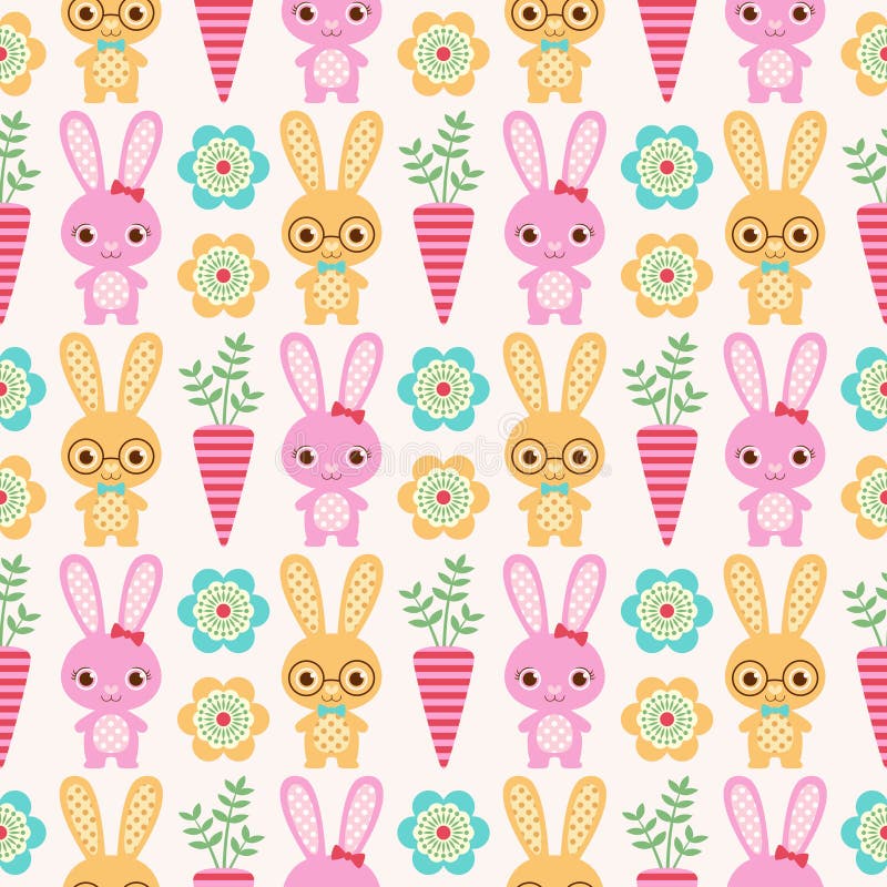Seamless rabbit pattern stock vector. Illustration of isolated - 50401991