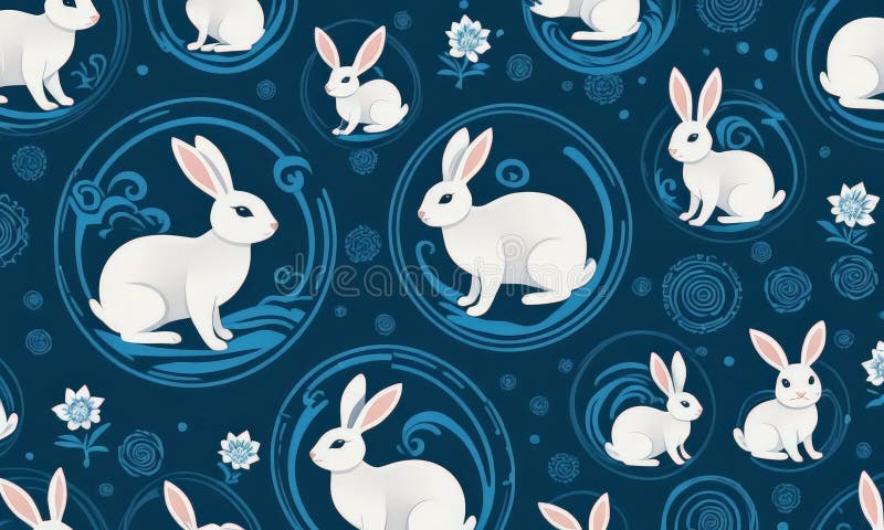 Seamless Rabbit Pattern Vector Stock Illustration - Illustration of ...