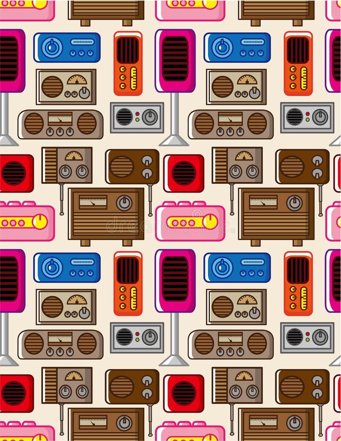 Seamless radio pattern stock vector. Illustration of pattern - 18735684