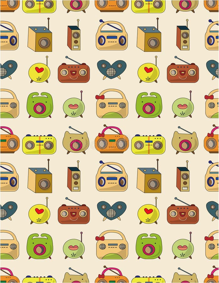 Seamless radio pattern stock vector. Illustration of clip - 19864308
