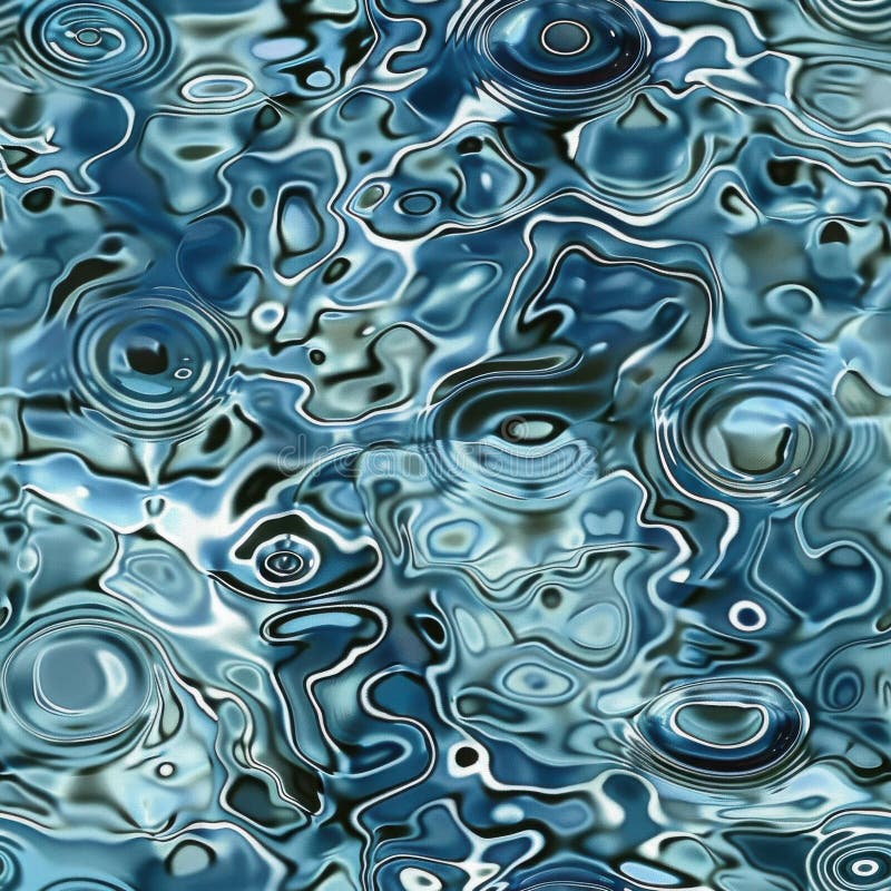 Seamless Rain Puddle Ripple Pattern â€ Abstract Water Reflection ...