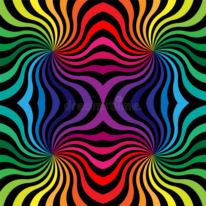 Wavy Rainbow Abstract Pattern Illustration Background Stock ...