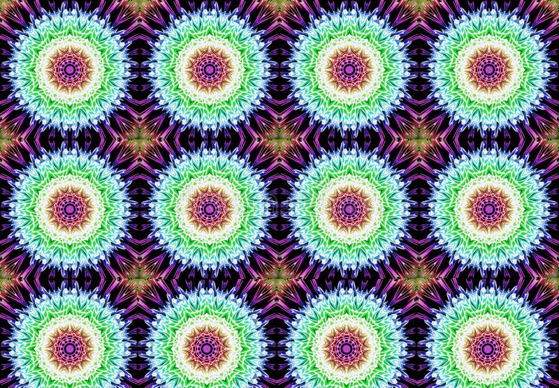 Rainbow Multi Color Pattern with Oriental Mandalas. Hippie Mandala ...