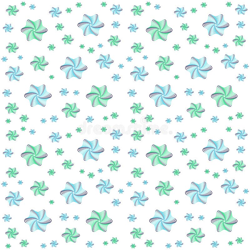 Seamless Rainbow Pattern of Abstract Flower, Arcs, Stars on a White ...