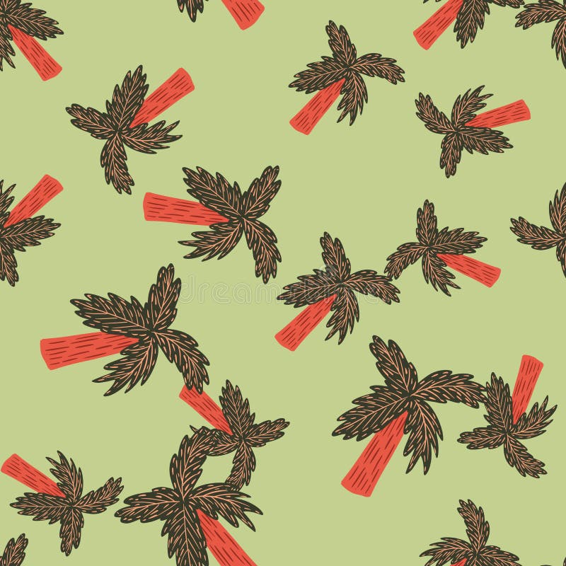 Seamless Random Pattern with Brown and Red Colored Palm Tree Shapes ...