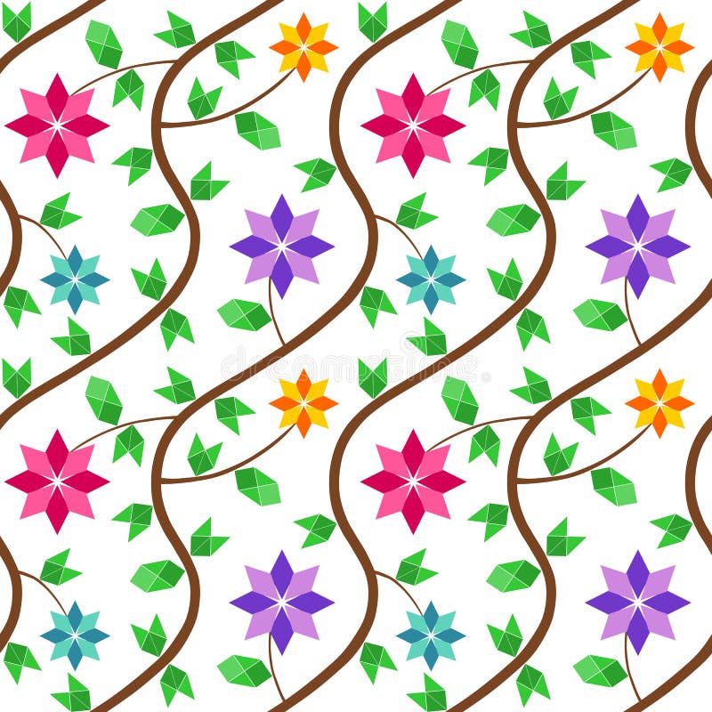 Seamless Raster Pattern stock illustration. Illustration of flowers ...