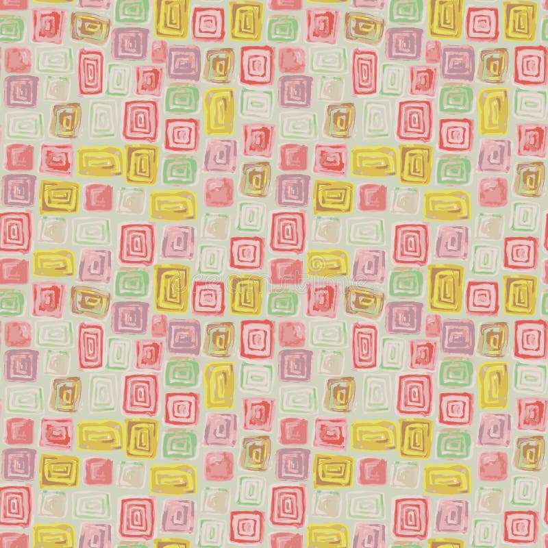 Seamless Raster Pattern with Mosaic Made with Colorful Square and ...