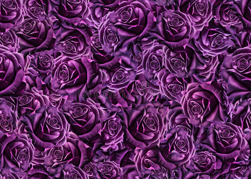 Seamless Realistic Violet Color Rose Pattern Illustration. Generative ...