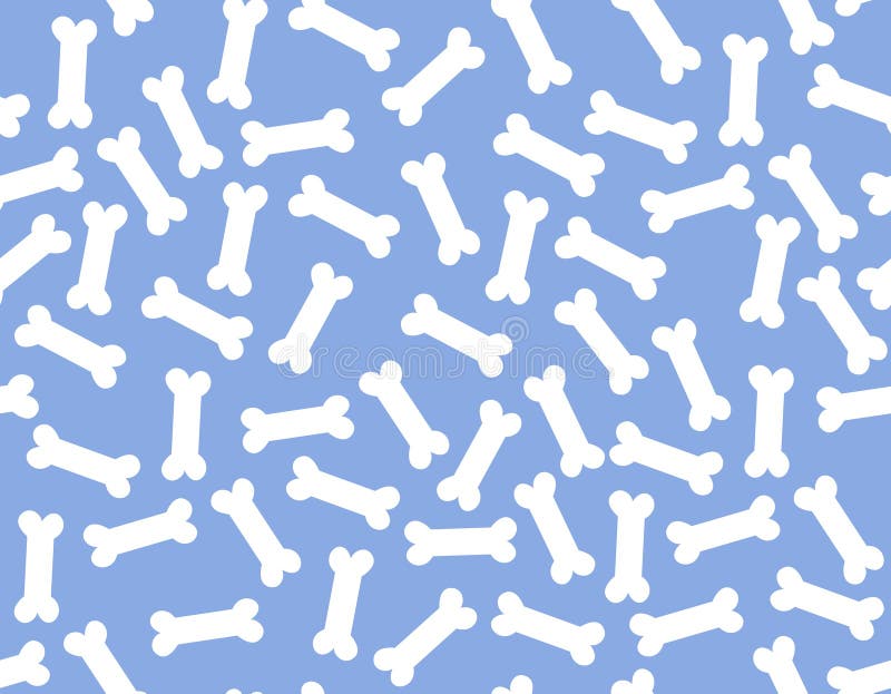 Seamless Reaping White Silhouette Dogs Bones Pattern on Light Blue ...