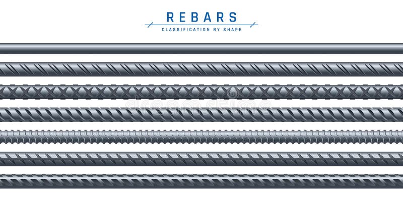 Seamless Rebars, Plain Round and Ribbed, Vector Stock Vector ...