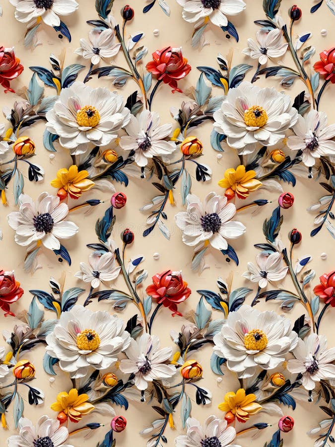 Seamless Rectangle Tile, 4 Combined for Visual Display, Thick Paint ...