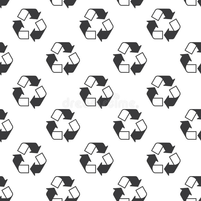 Seamless Recycle Background. Vector Pattern Stock Vector - Illustration ...