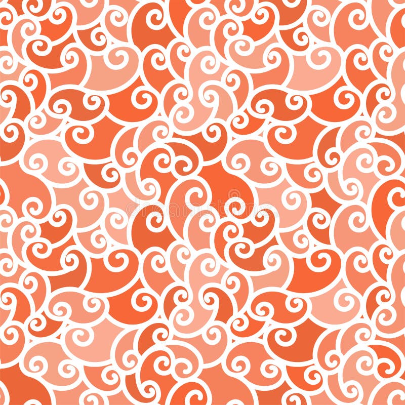 Seamless Red Abstract Hand-drawn Pattern, Waves Background. Seamless ...