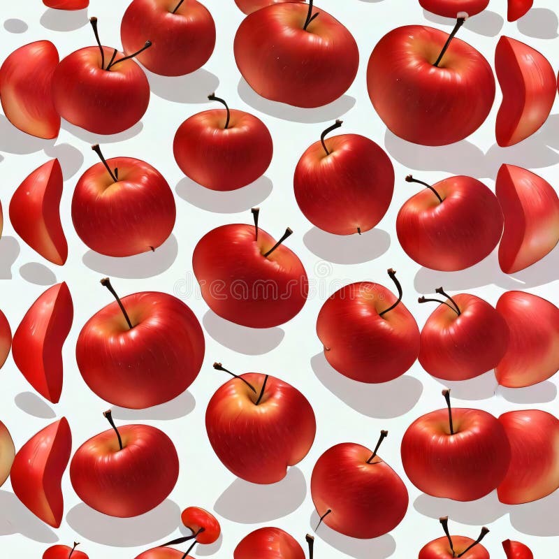Seamless Red Apple Pattern stock illustration. Illustration of garden ...