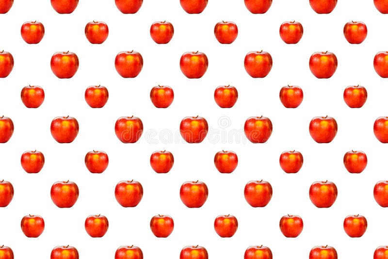 Seamless Red Apple Pattern Fruit on Isolated Background Stock Photo ...