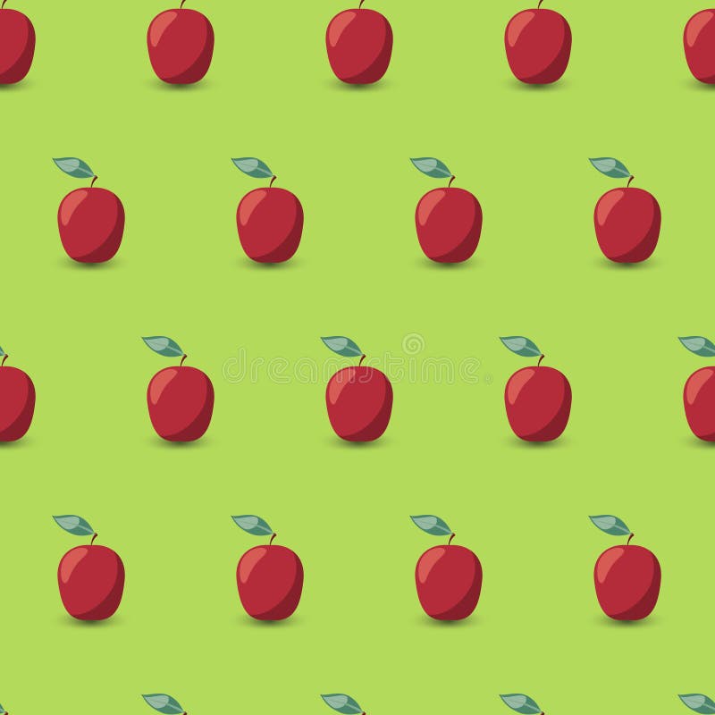 Seamless red apple pattern stock illustration. Illustration of graphic ...