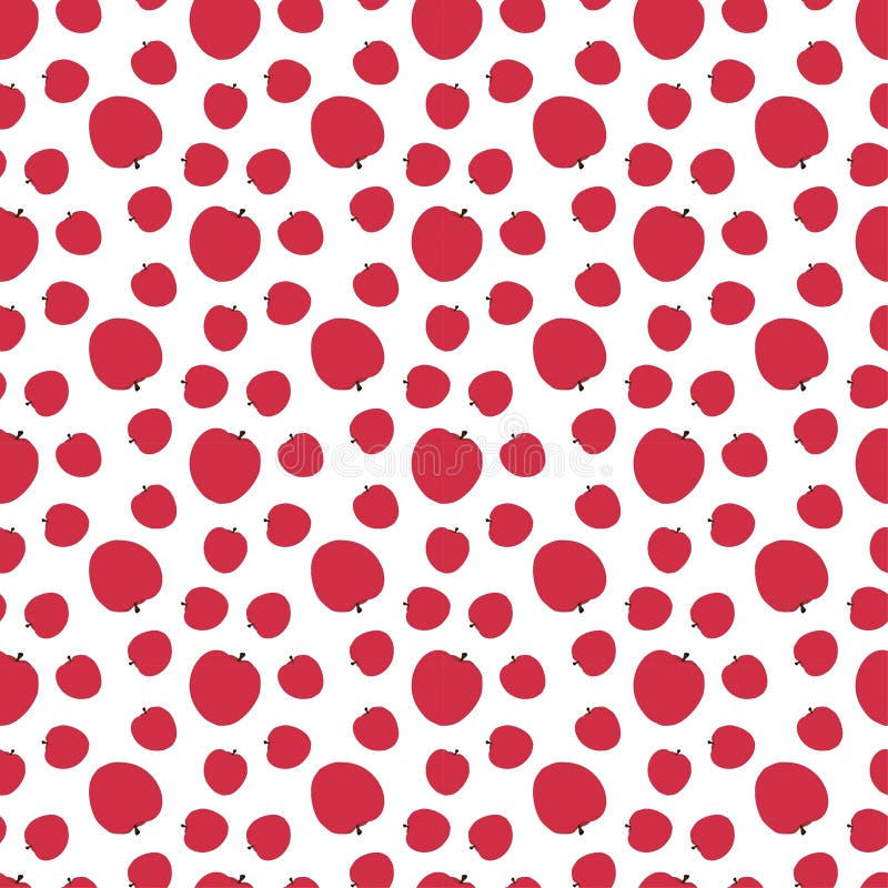 Seamless Red Apples Vector Pattern. Simple Fruit Vector Pattern Stock ...