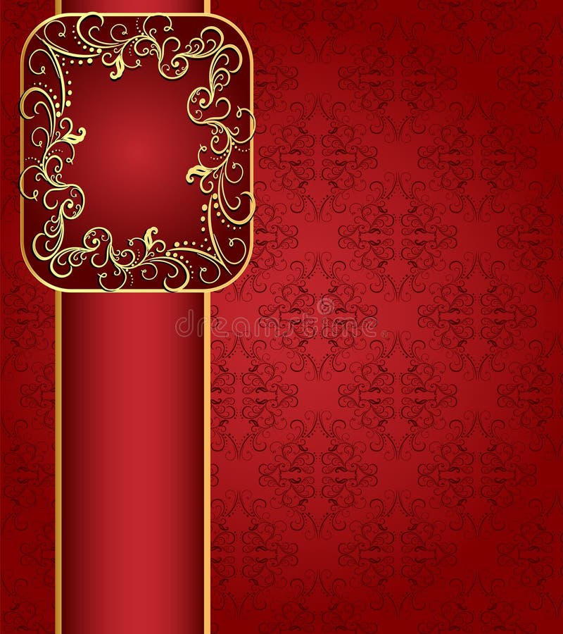 Red Gold Lace Background stock vector. Illustration of line - 4415112