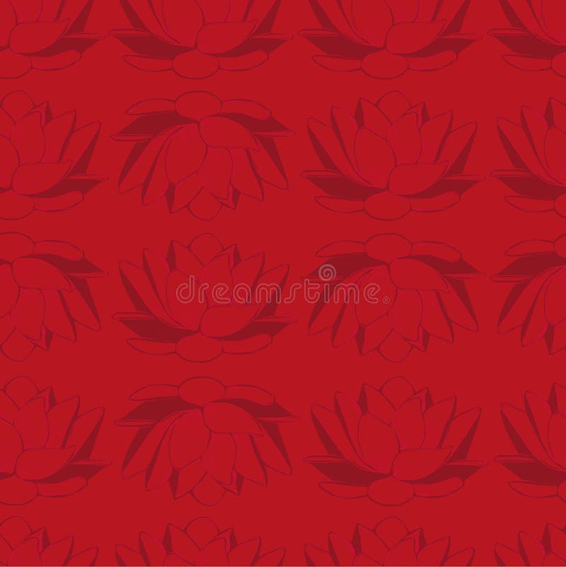 Dark Lotus Seamless Pattern. Black and White. Good for Menus, Postcards ...